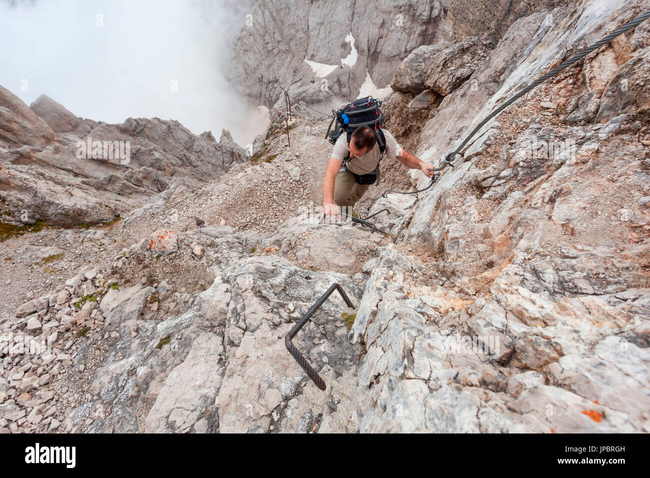 Marmolada the path running between caves and trenches dolomites hi-res ...