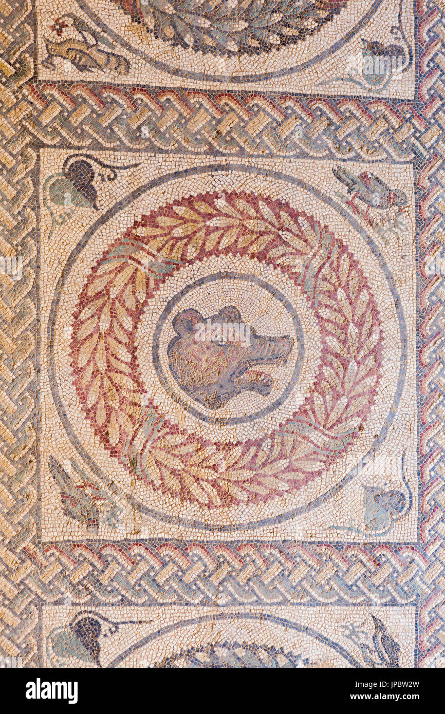 Ancient roman mosaics in the archeological site of Villa Romana del ...