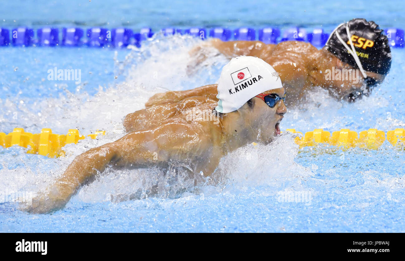 Japan's Keiichi Kimura (front) competes during the final of men's 100 ...