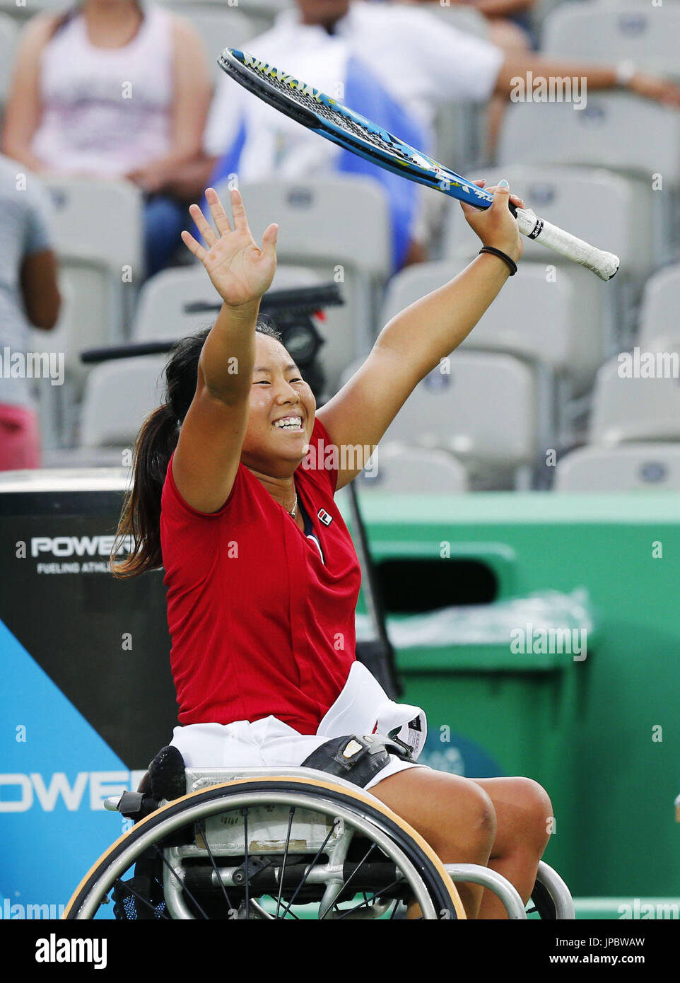 Japan's Yui Kamiji celebrates after beating Diede de Groot of the ...