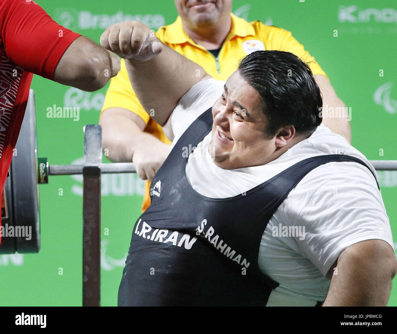 Iranian Siamand Rahman, who won the gold medal with a world record of ...