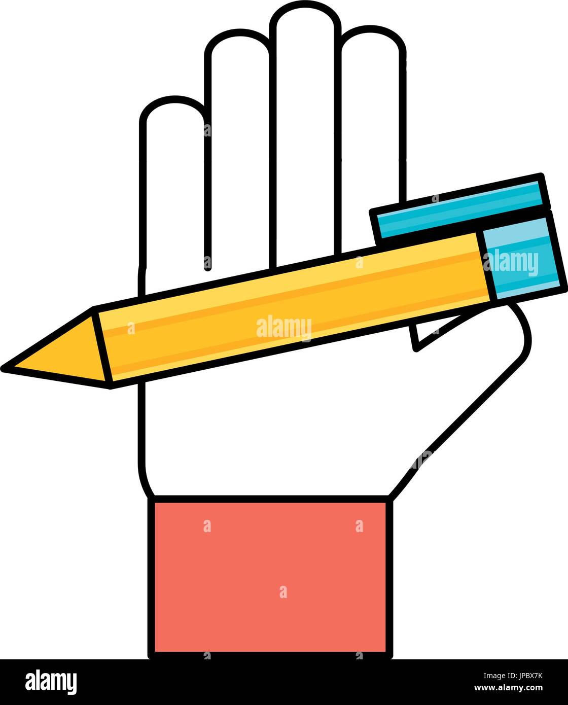 Hand with pen Stock Vector Image & Art - Alamy