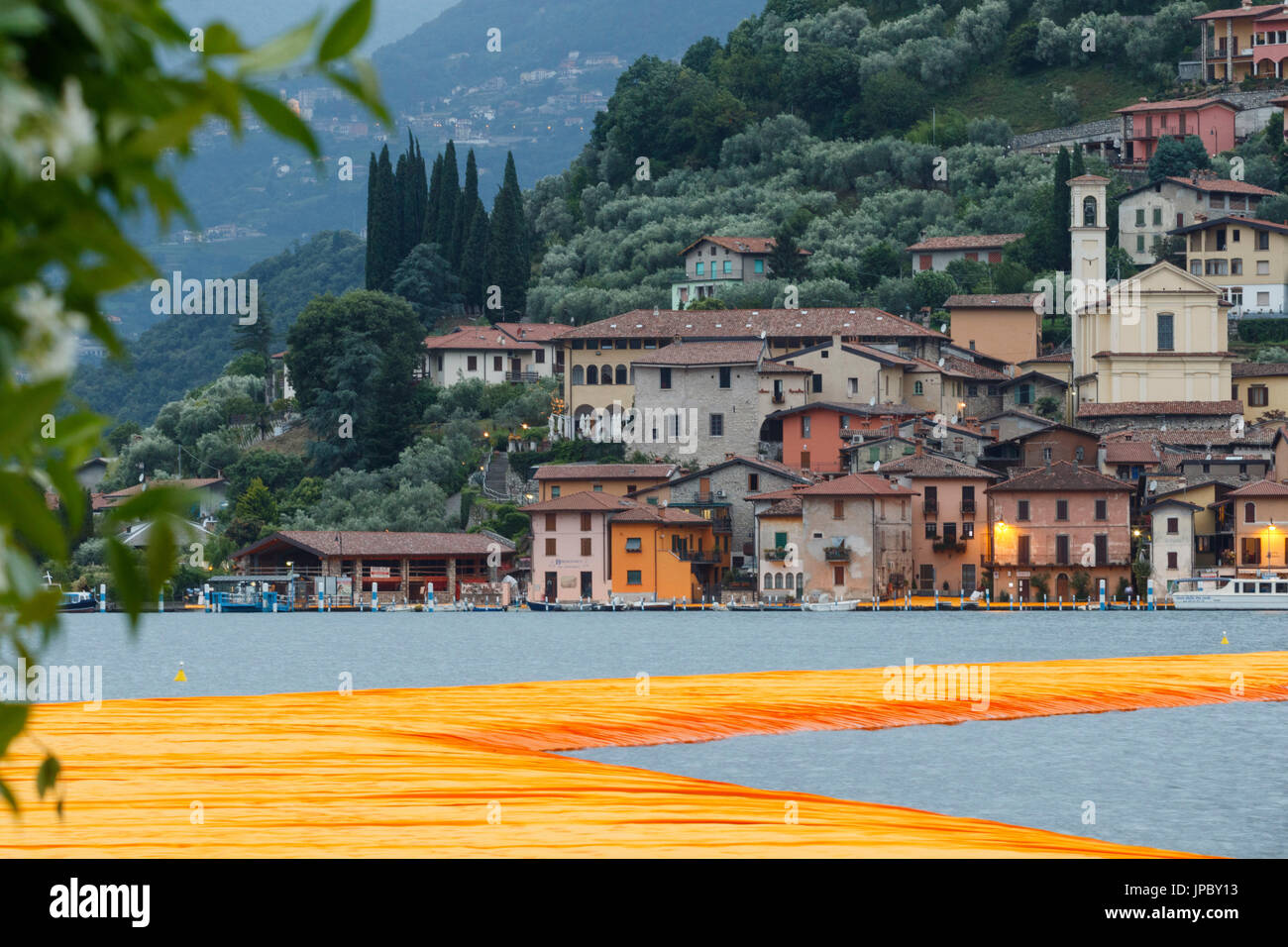 Iseo Lake, Lombardy, Italy. The Floating Piers Stock Photo - Alamy