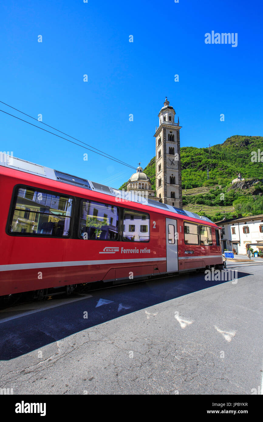 Transit of the Red Train Heritage of Unesco near the Sanctuary of the ...
