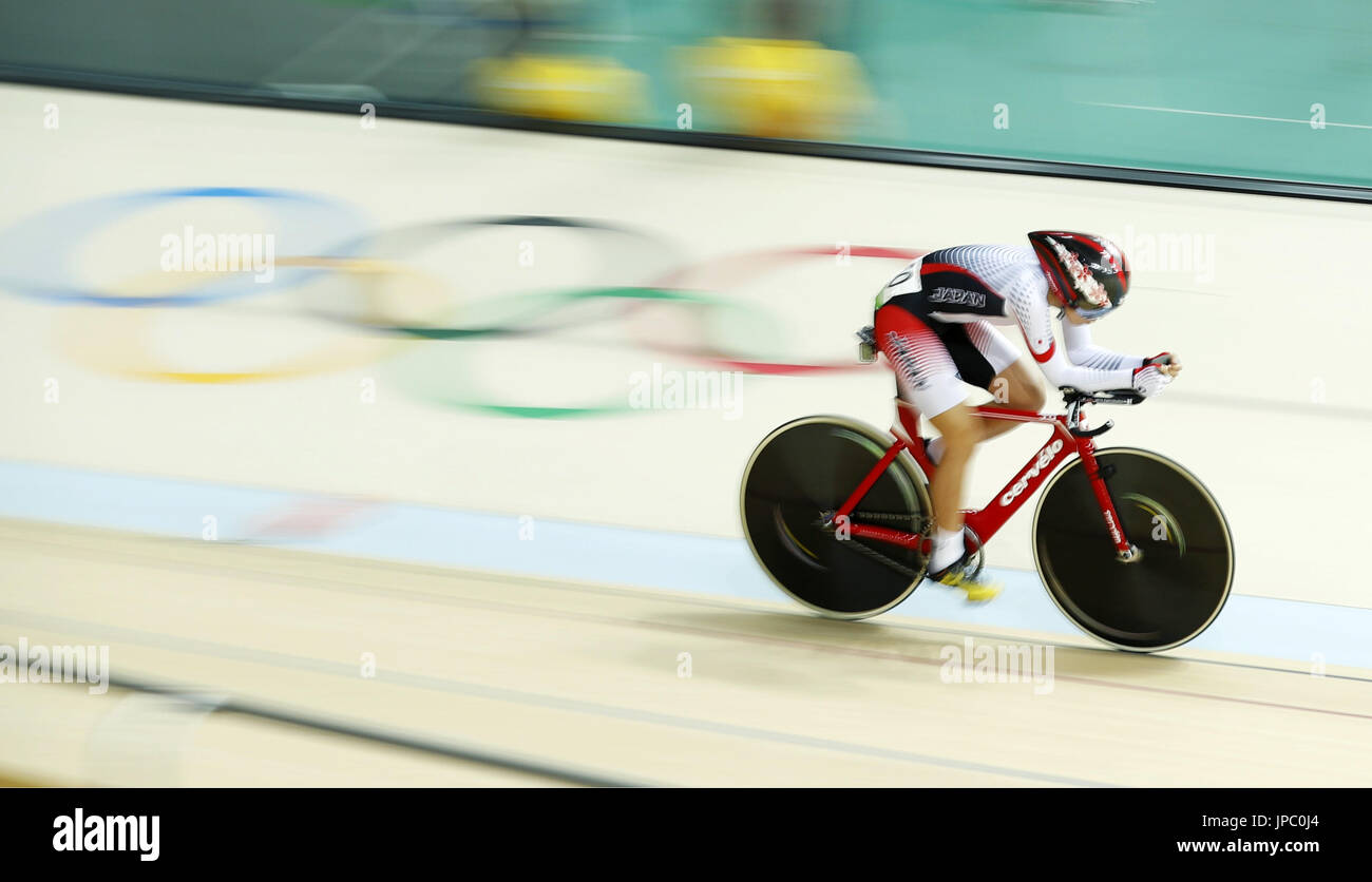Japanese cyclist Sakura Tsukagoshi competes in the women's omnium ...