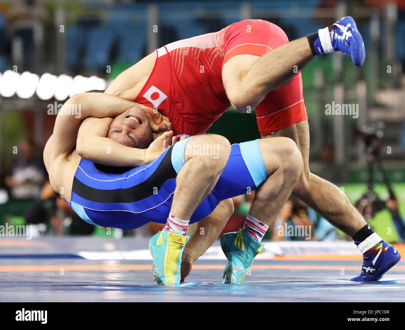 Japan's Tomohiro Inoue (above) faces off against Davor Stefanek of Serbia during the second ...