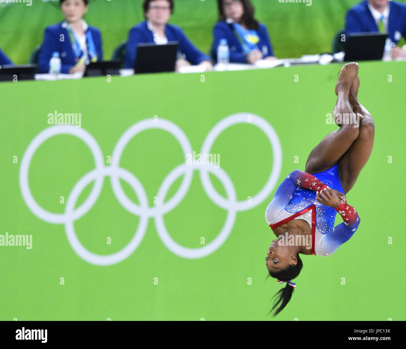 U.S. gymnast Simone Biles performs in the women's floor exercise final ...