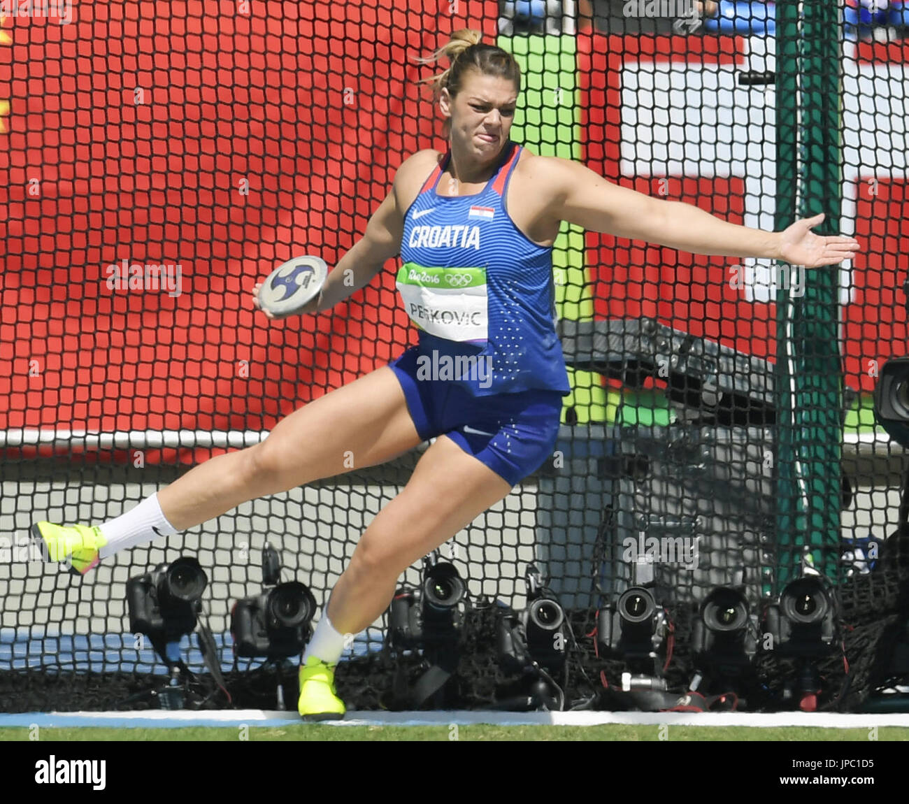 Sandra Perkovic of Croatia throws during the women's discus final at ...
