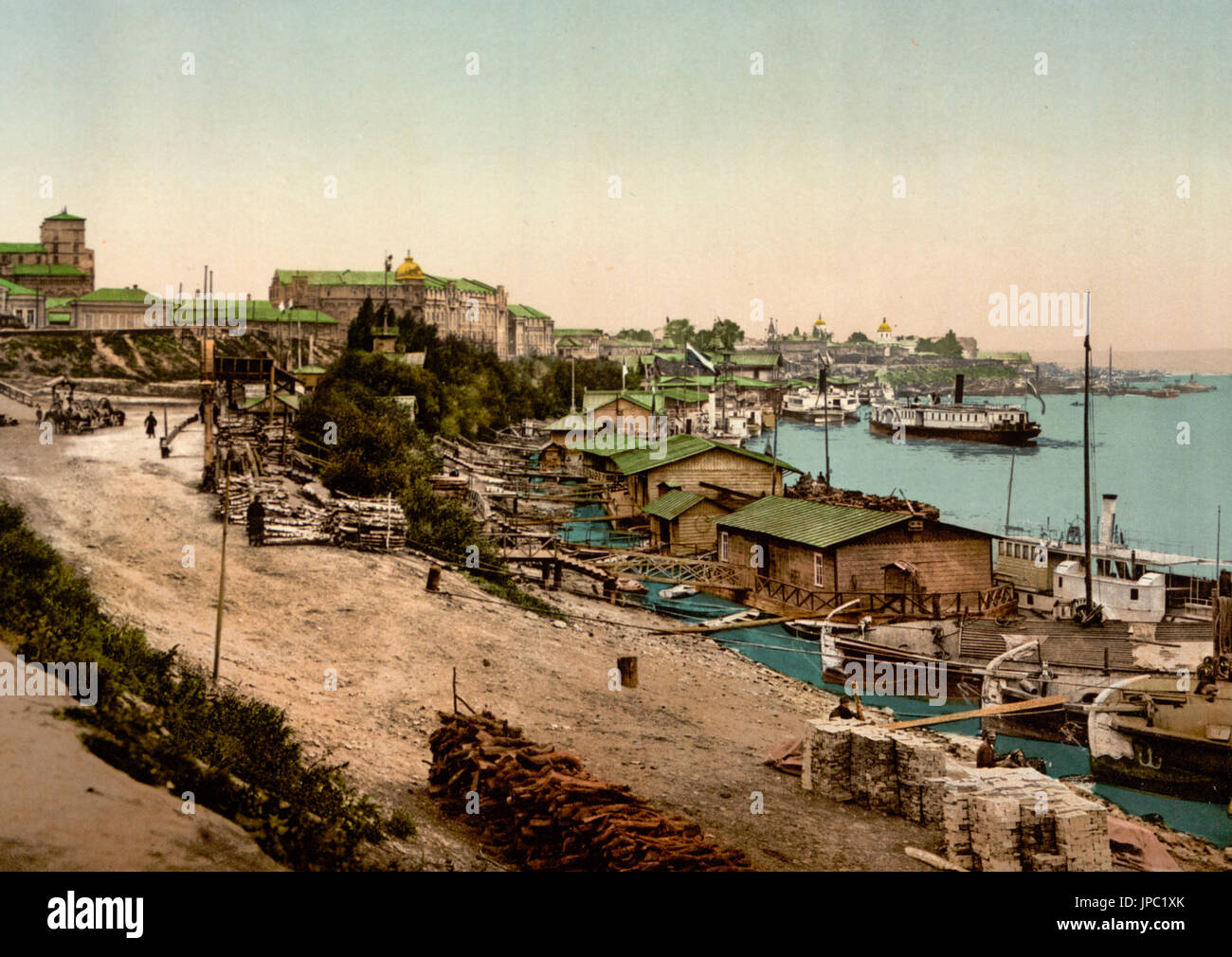 On the Dnieper, Kiev, Russia, (i.e., Ukraine), circa 1890 Stock Photo ...