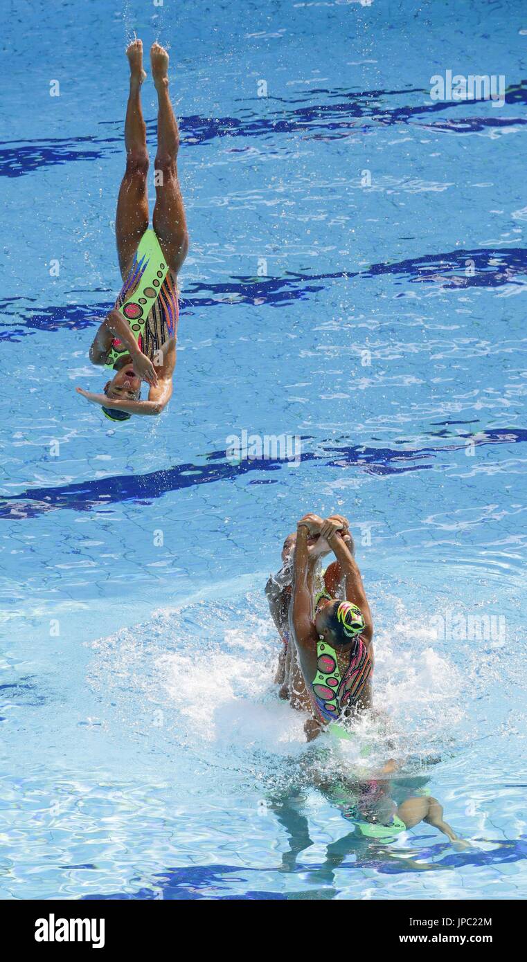 Japan's synchronized swimming team competes in the team technical ...