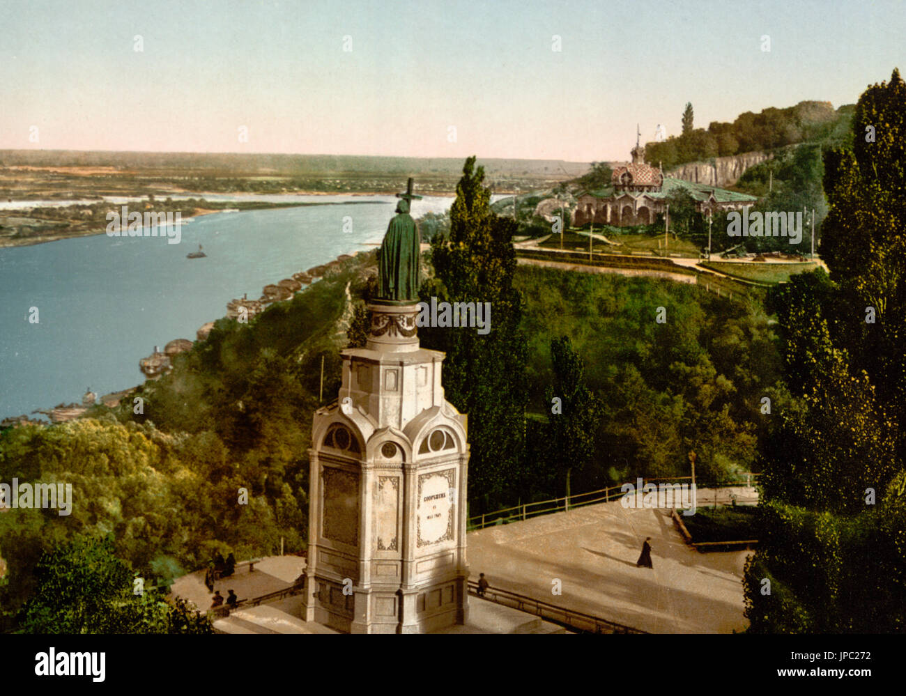St. Wladimir's, (i.e., Vladimir's), Monument, Kiev, Ukraine, circa 1890 ...