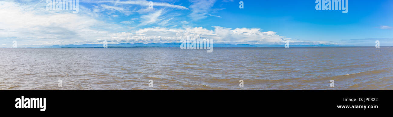 Panorama of Saint Lawrence river on south shore of Quebec with view of ...