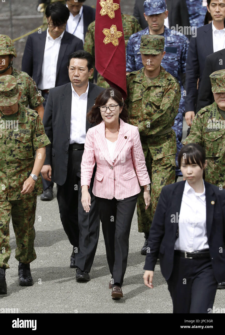 Japanese Defense Minister Tomomi Inada (wearing glasses) visits the ...
