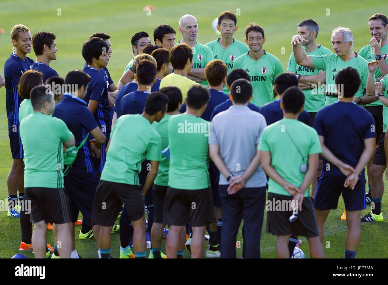 Japan coach Coach Vahid Halilhodzic (2nd from R in back) and his ...