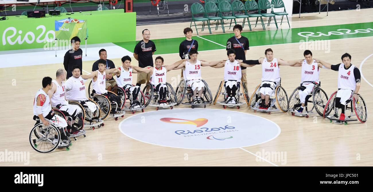 Japan's wheelchair basketball team concludes a training session at the ...
