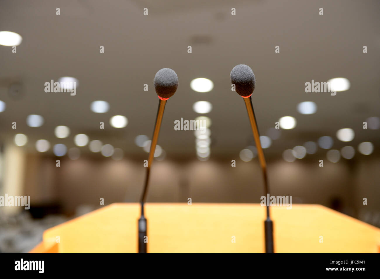 A two-pronged microphone Stock Photo - Alamy