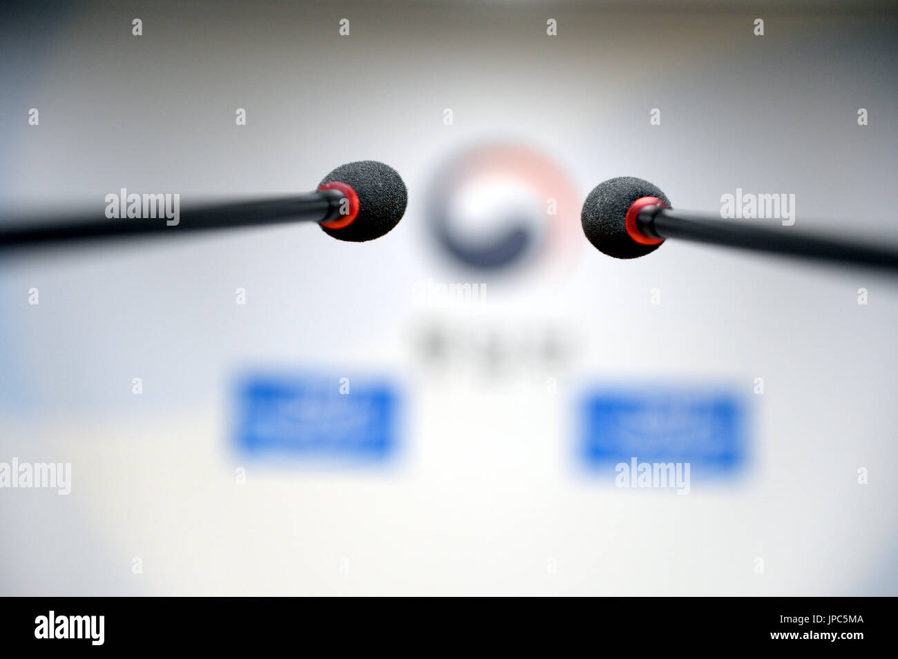 A two-pronged microphone Stock Photo - Alamy