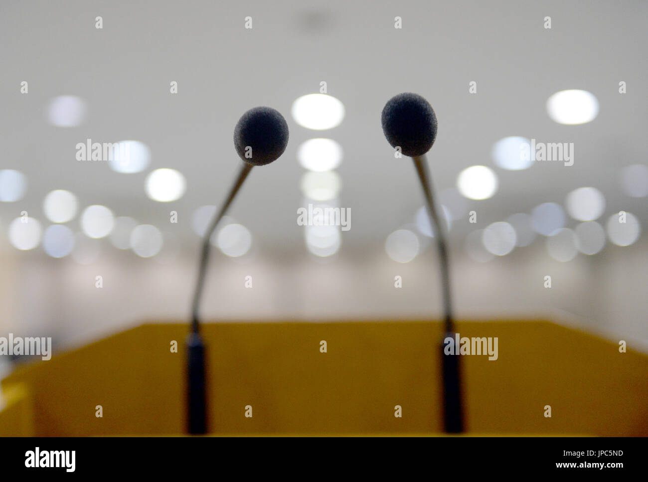 A two-pronged microphone Stock Photo - Alamy