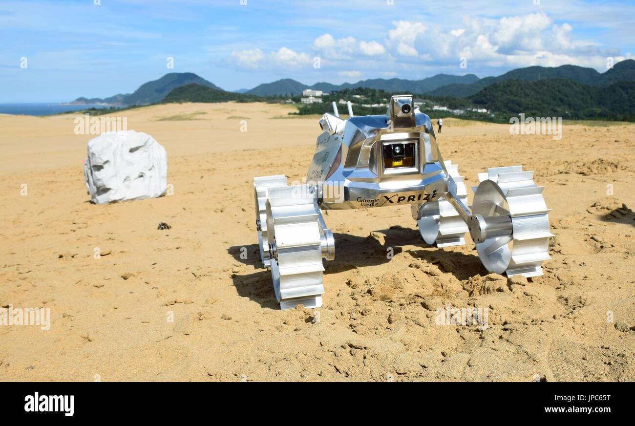 A prototype model of a lightweight moon rover developed by Japan's Team ...