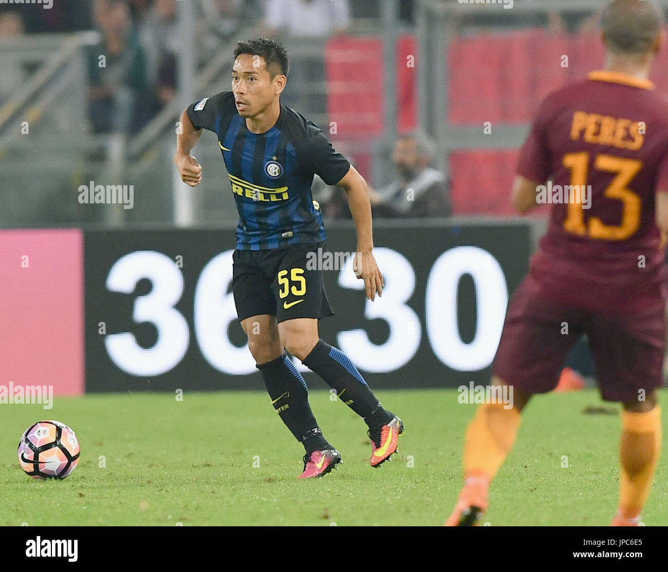 Inter Milan's Yuto Nagatomo (55) is seen in action during the second ...