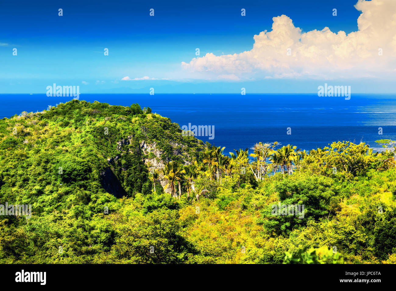 Amazing landscape tropical island bali on background sandy beach, green ...