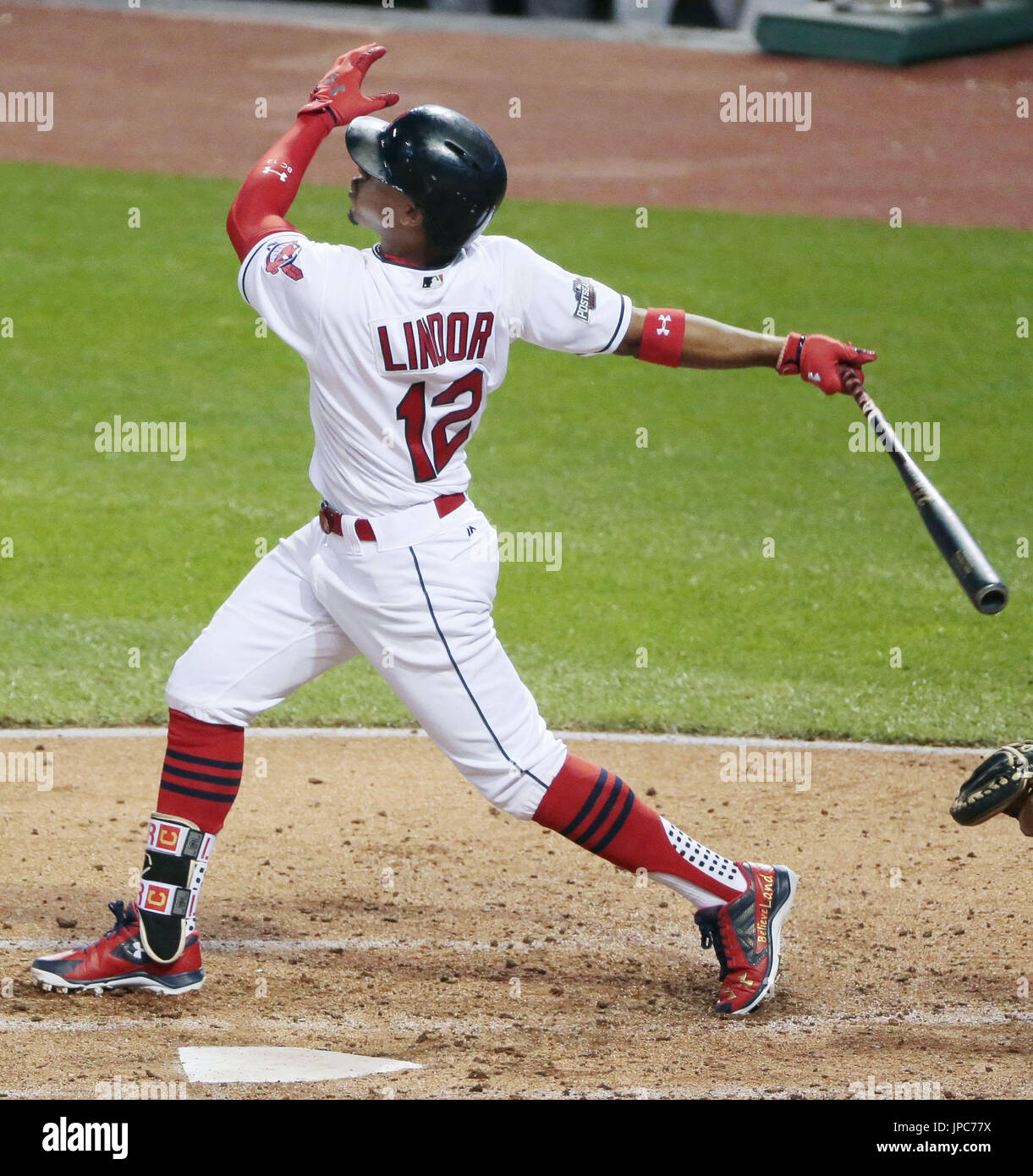 Francisco Lindor hits a solo home run in the third inning of the ...