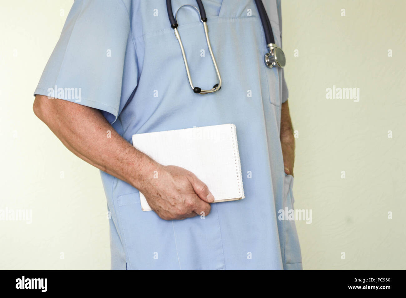 Doctor concept. Photo for your design. Diary in a hand. Place under the ...