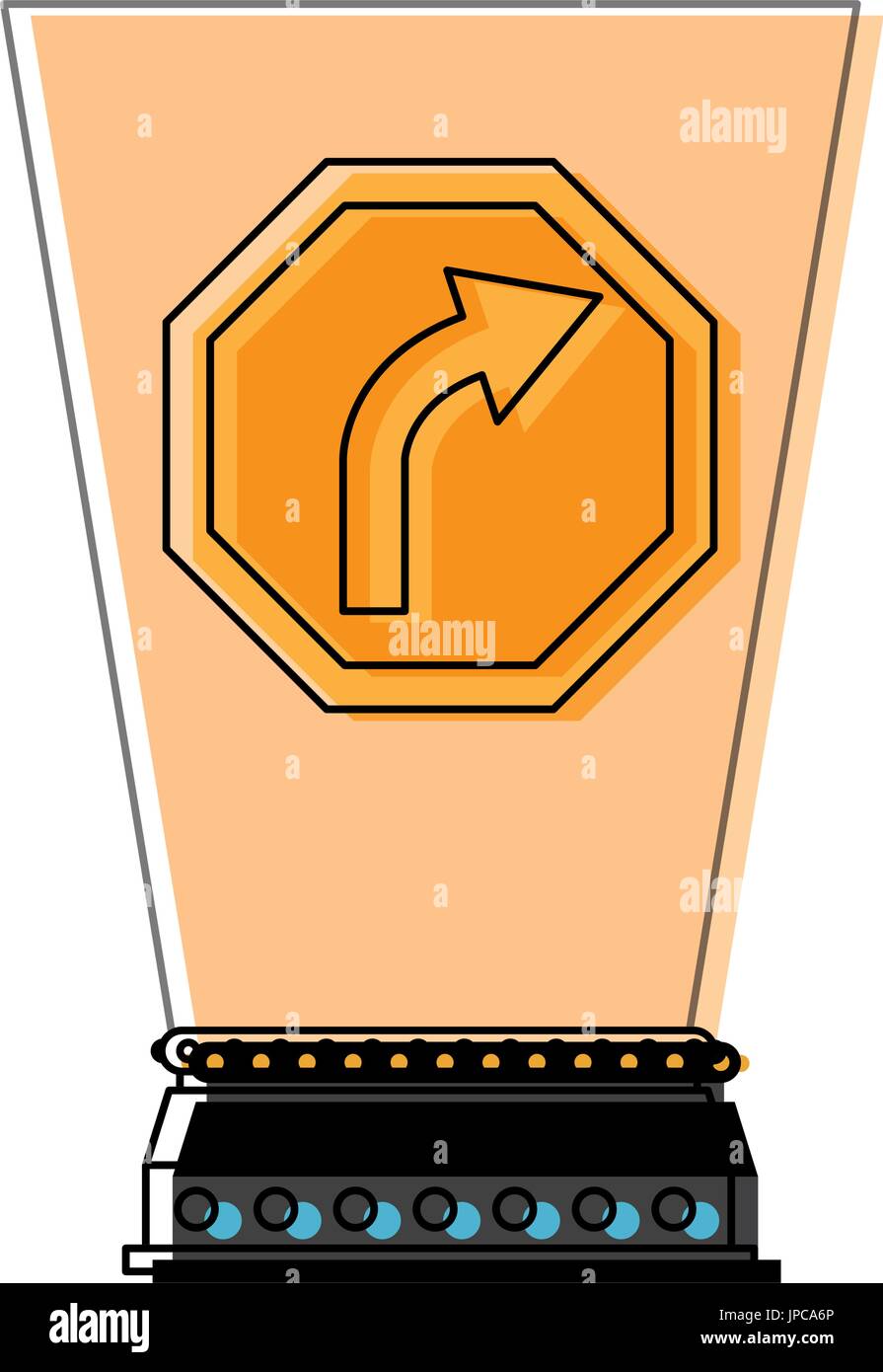 hologram with traffic sign and arrow symbol Stock Vector Image & Art ...