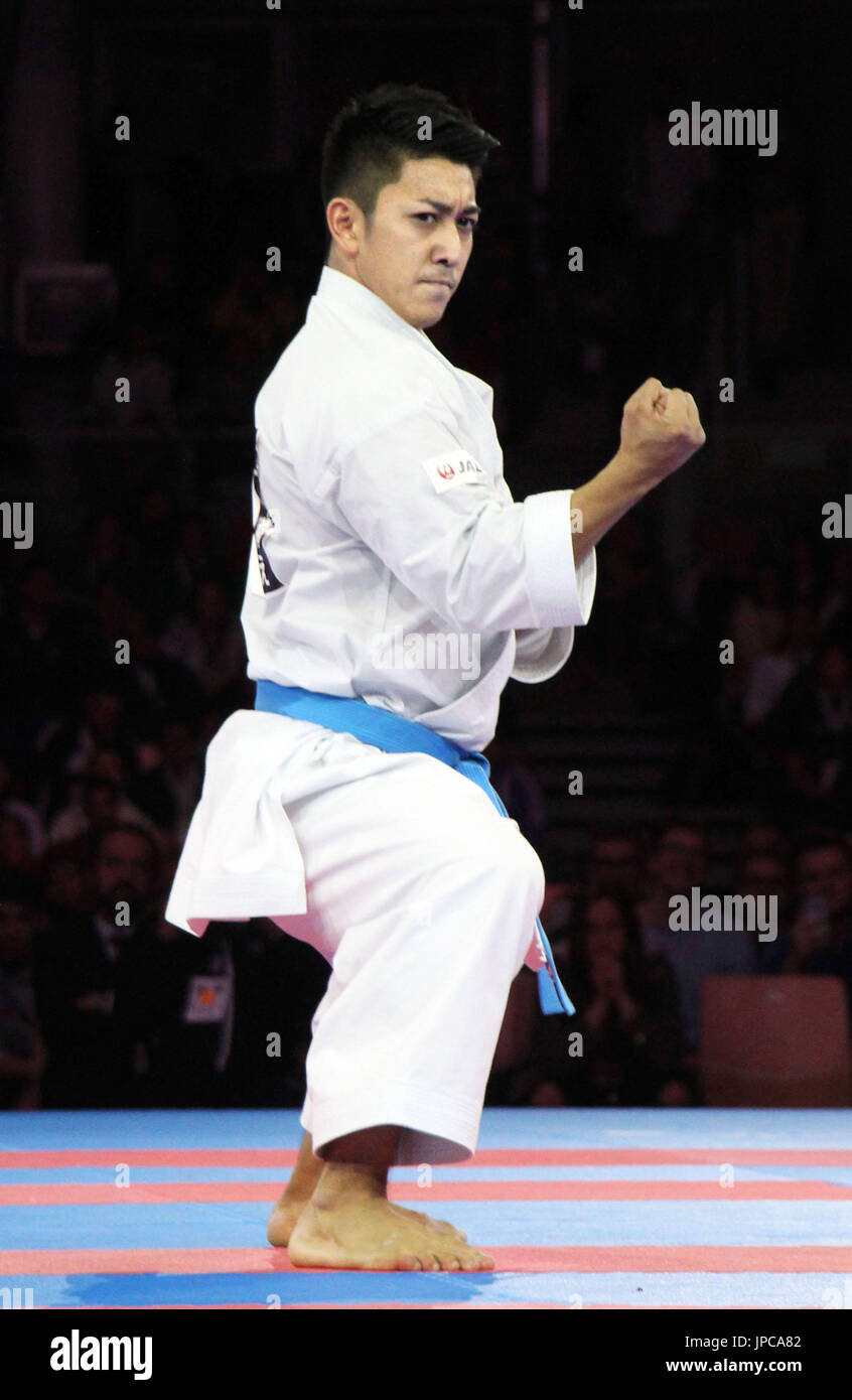 Japan's Ryo Kiyuna performs in the men's kata event final of the Karate ...