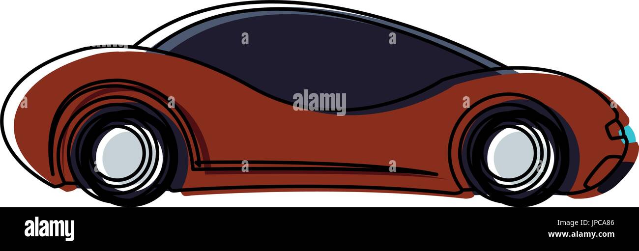 futuristic car vehicle smart autonomous side view Stock Vector Image ...