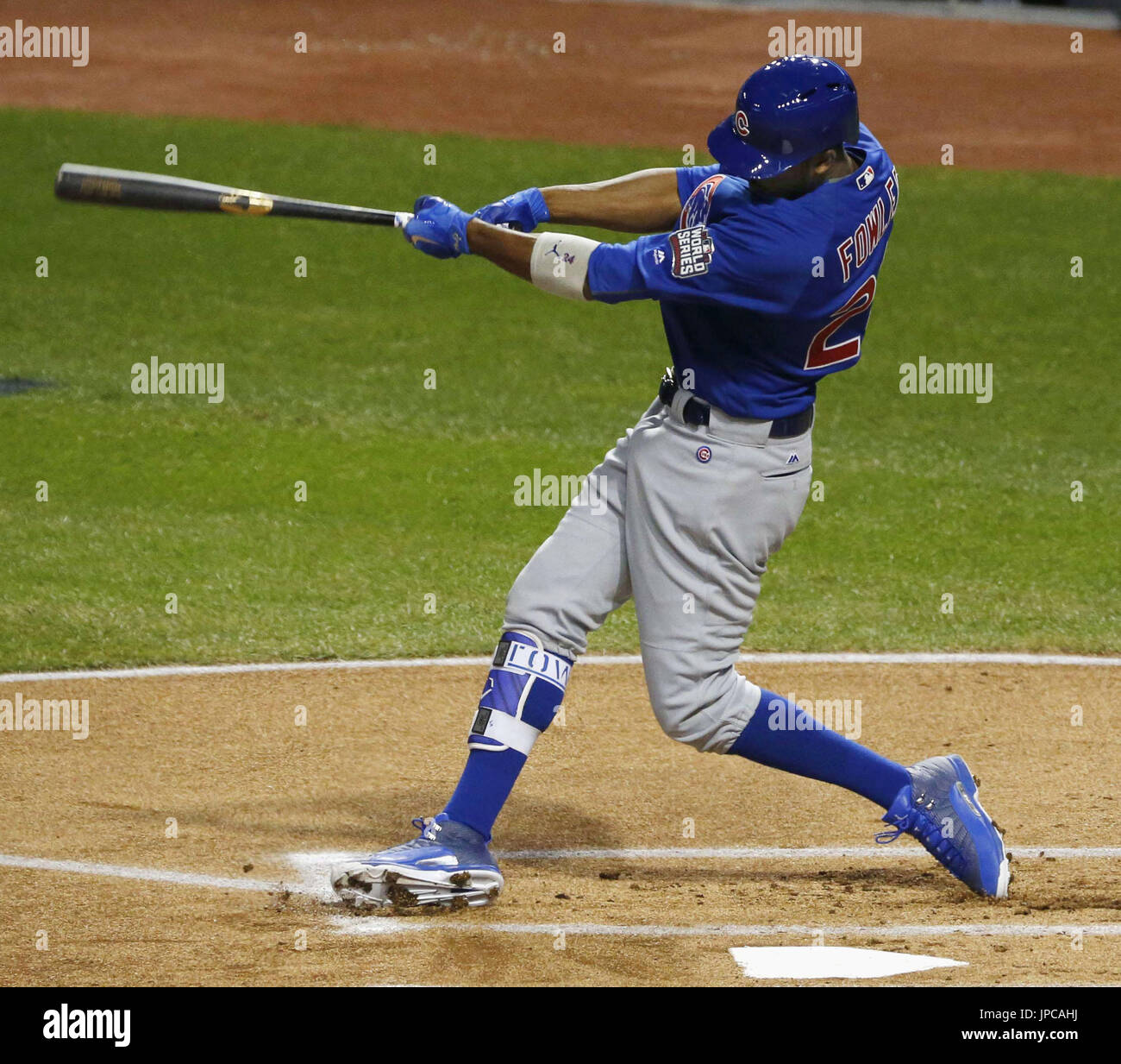 The Chicago Cubs' Dexter Fowler hits a home run in the first inning of ...