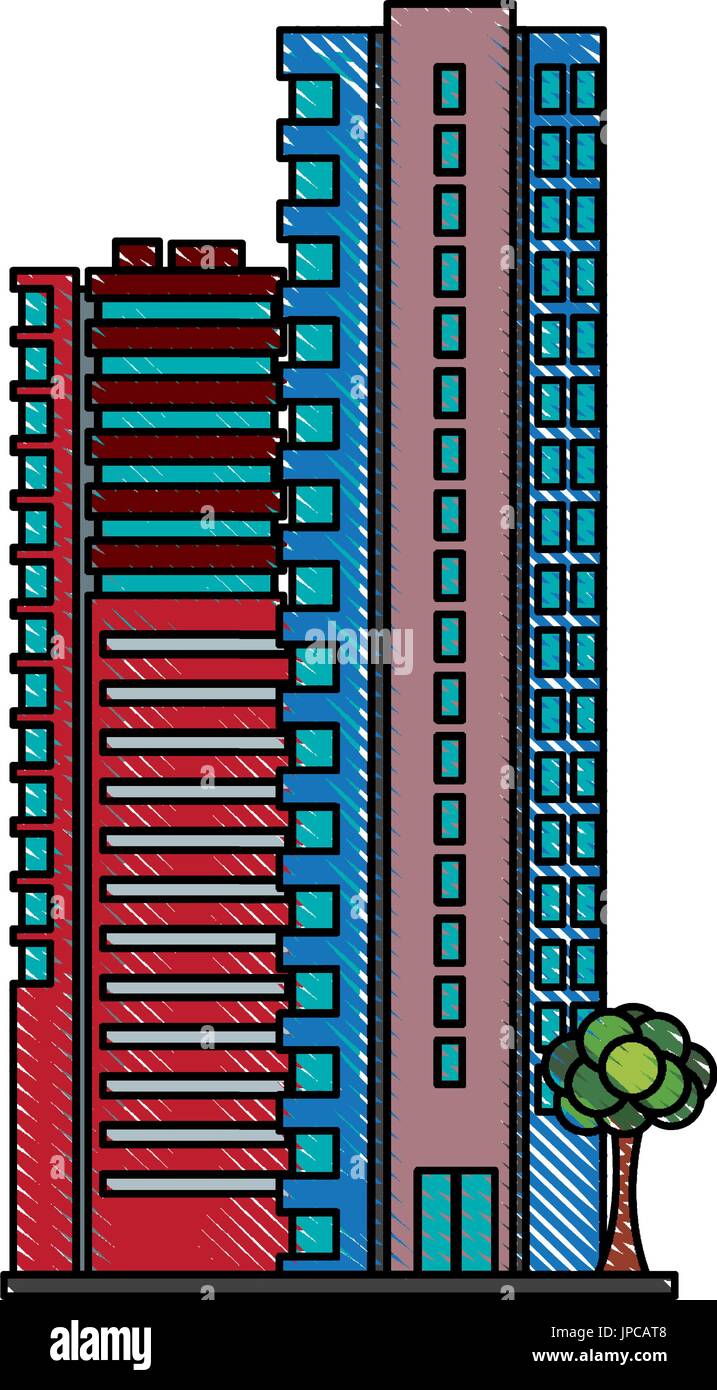 buildings urban business or residence and tree nature Stock Vector ...