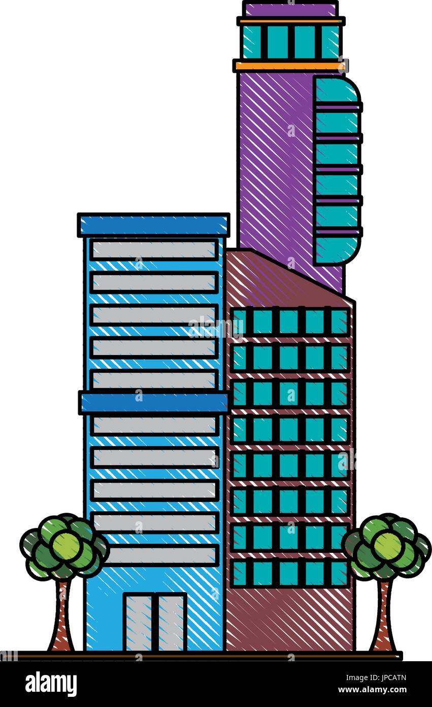 buildings urban business or residence and tree nature Stock Vector ...