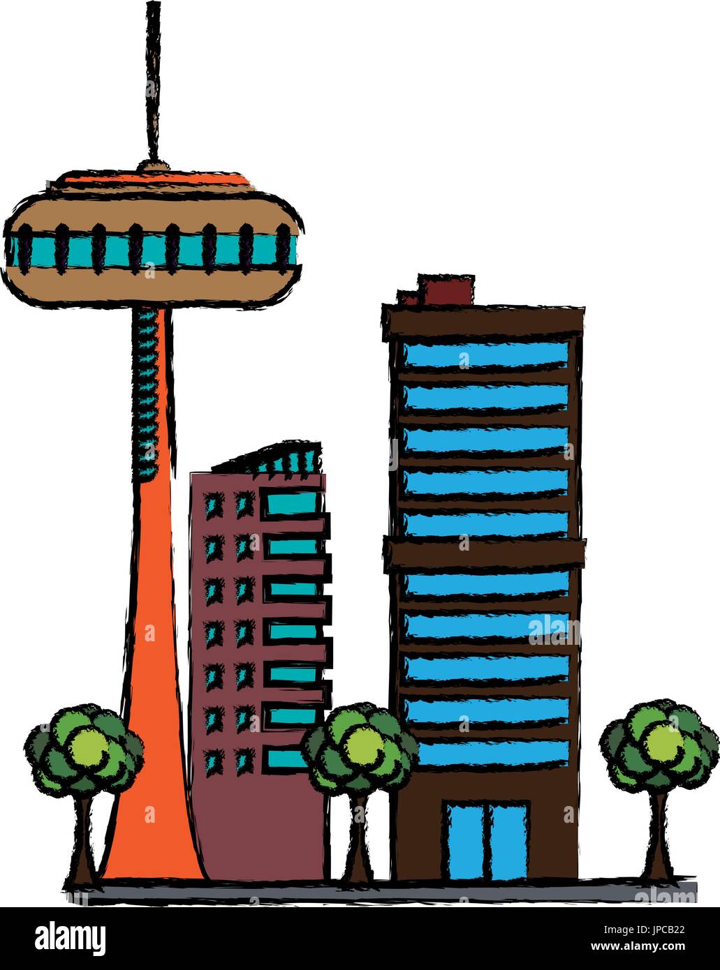 buildings urban business or residence and tree nature Stock Vector ...