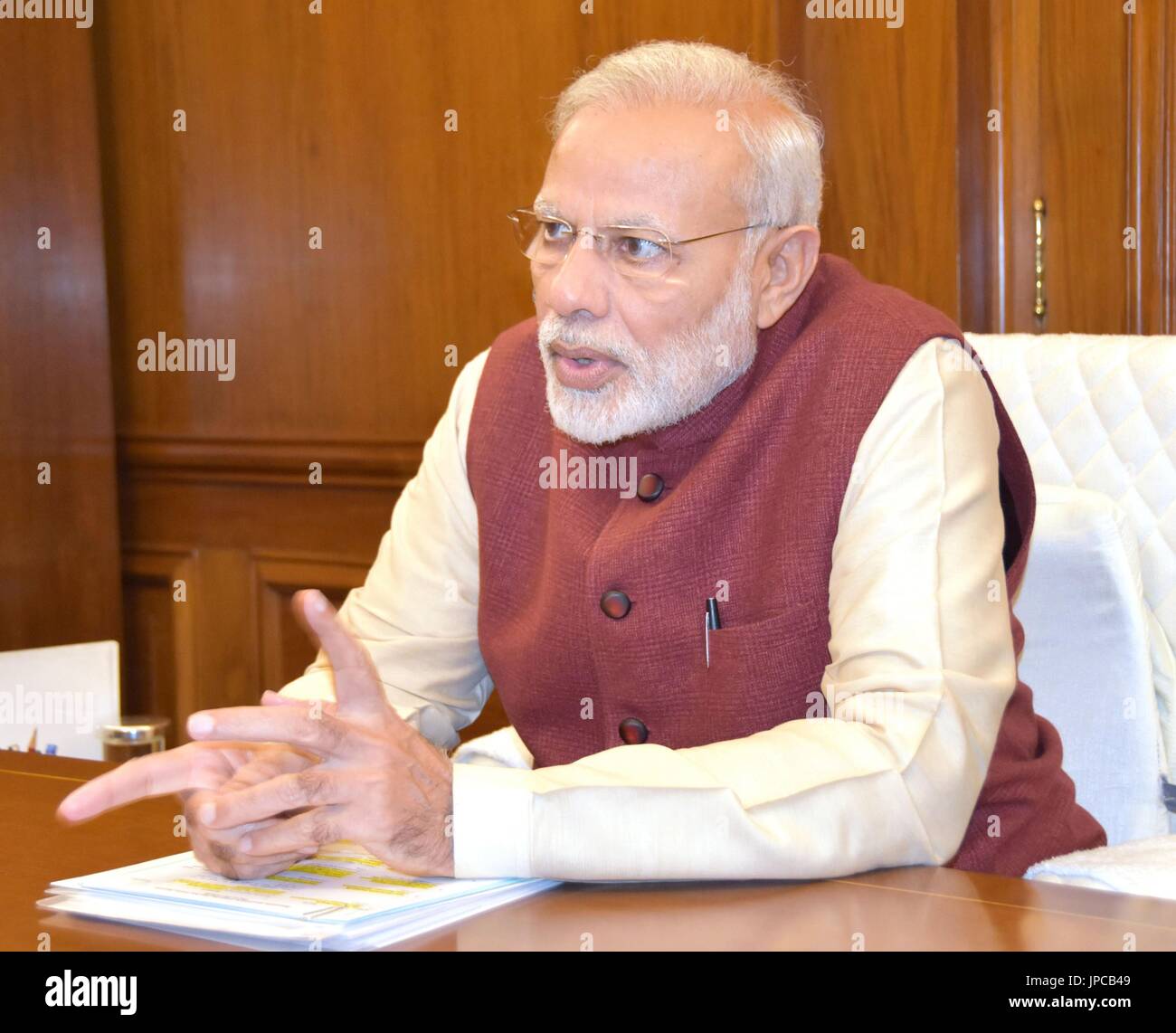Indian Prime Minister Narendra Modi is interviewed by Japanese ...
