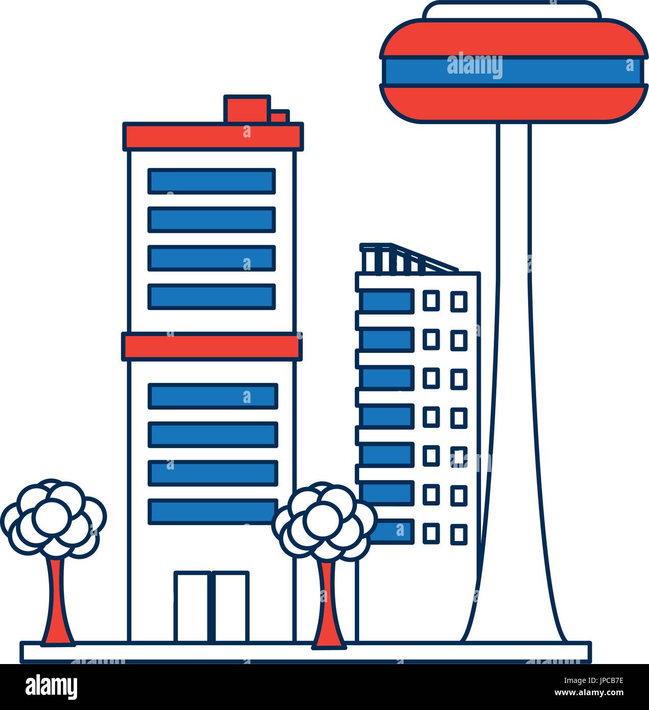 buildings urban business or residence and tree nature Stock Vector ...