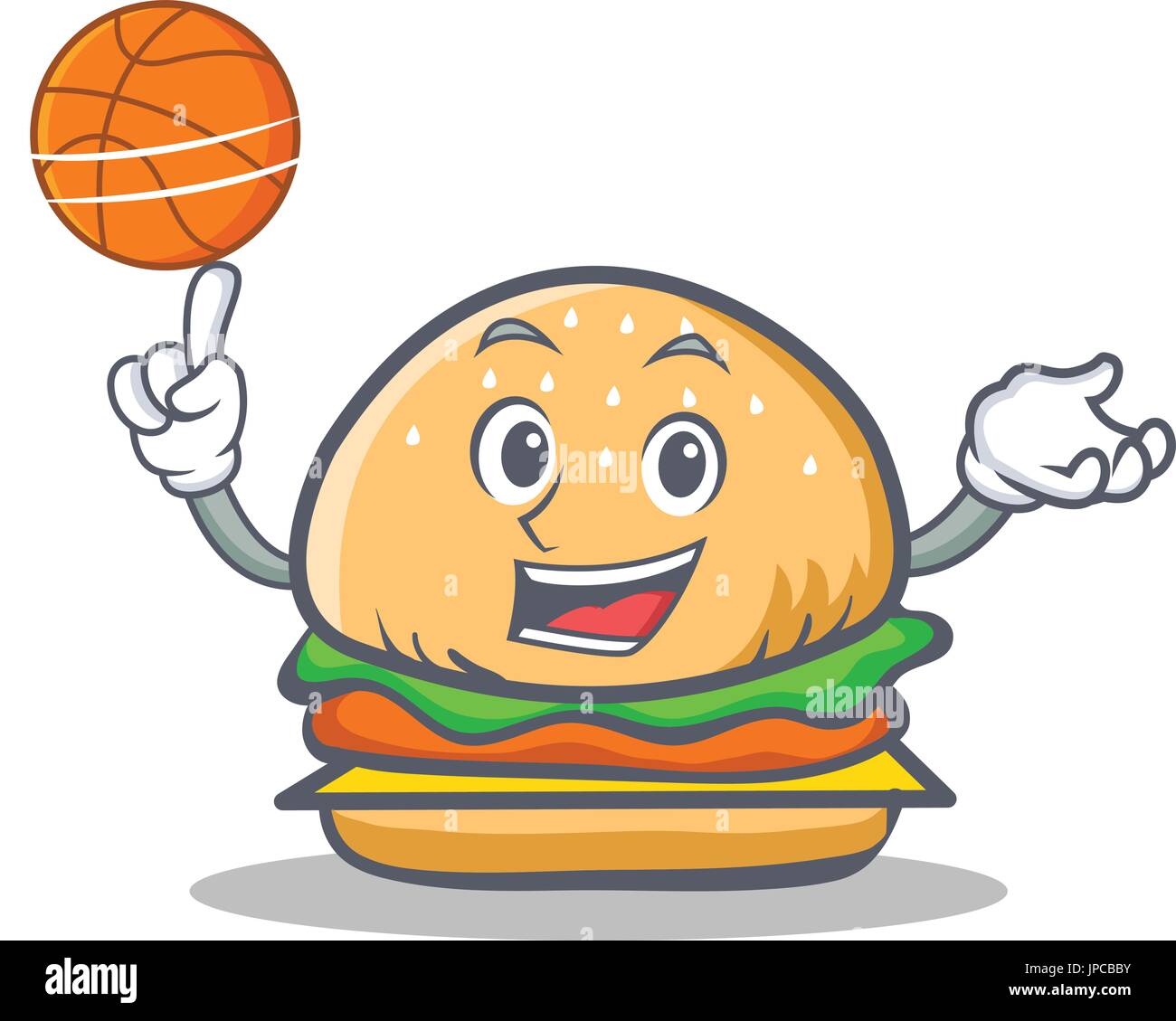 Basketball burger character fast food Stock Vector Image & Art - Alamy