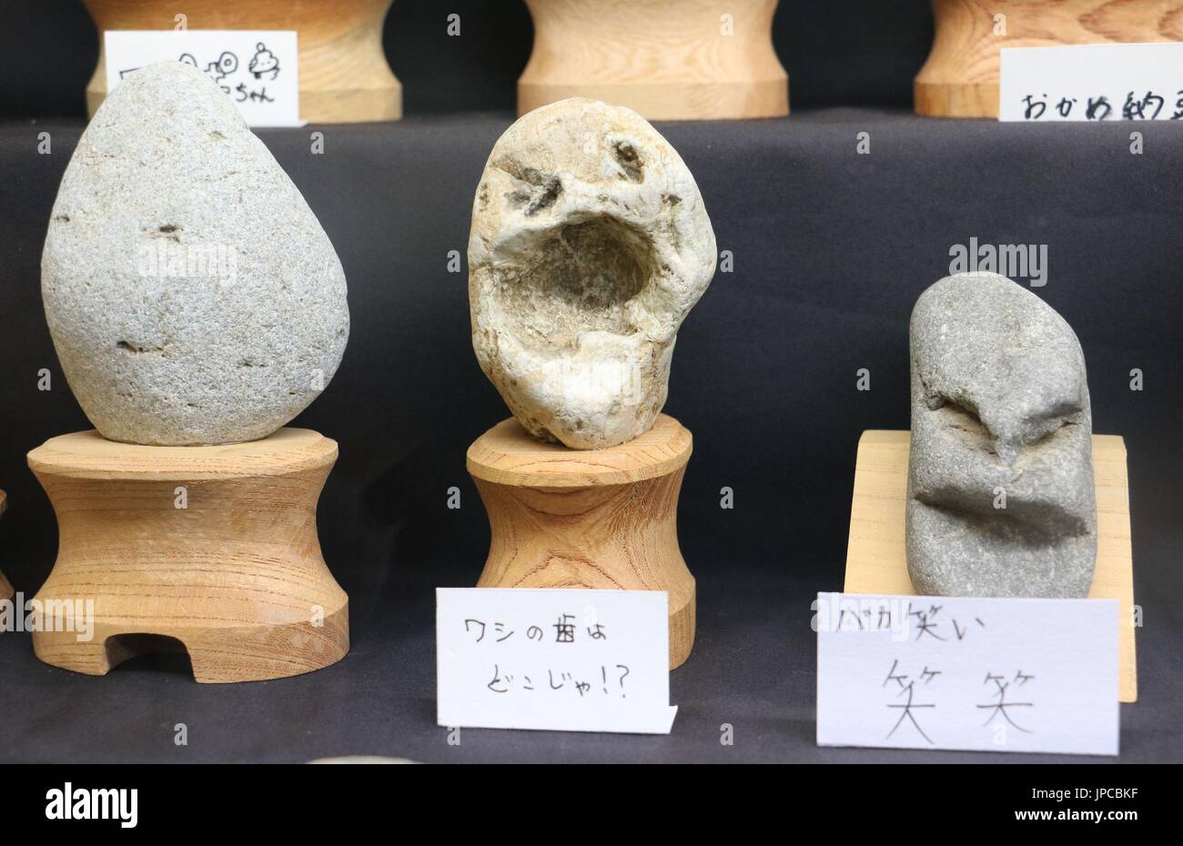 Rocks that look like human faces are on display at Chichibu Chinsekikan ...