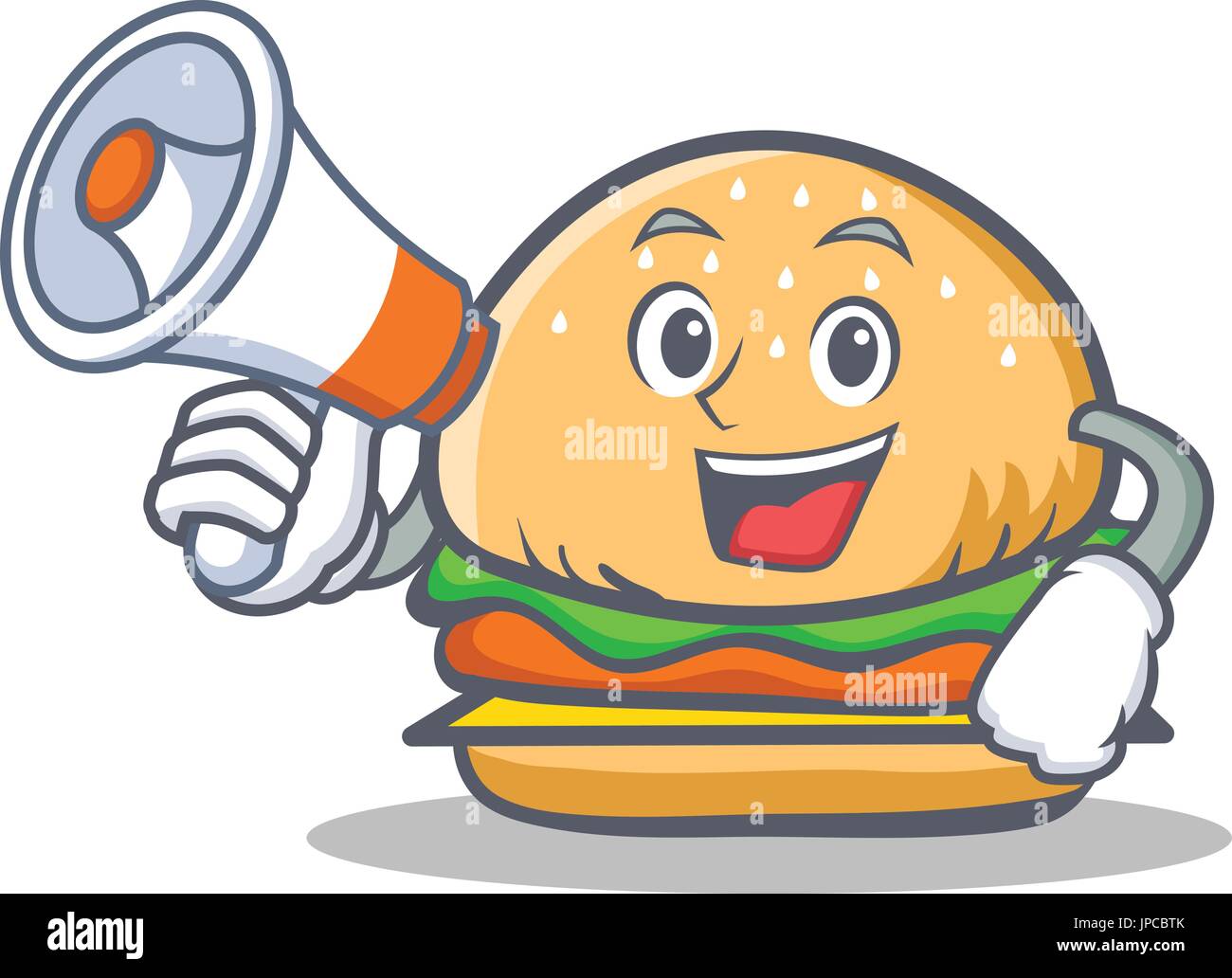 burger character fast food with megaphone Stock Vector Image & Art - Alamy