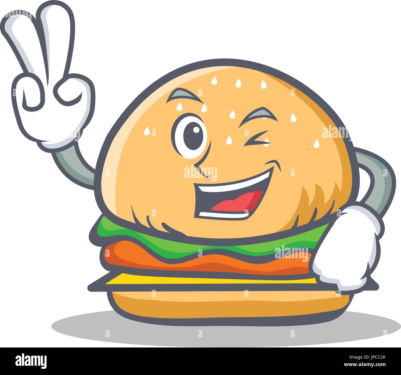 Two finger burger character fast food Stock Vector Image & Art - Alamy