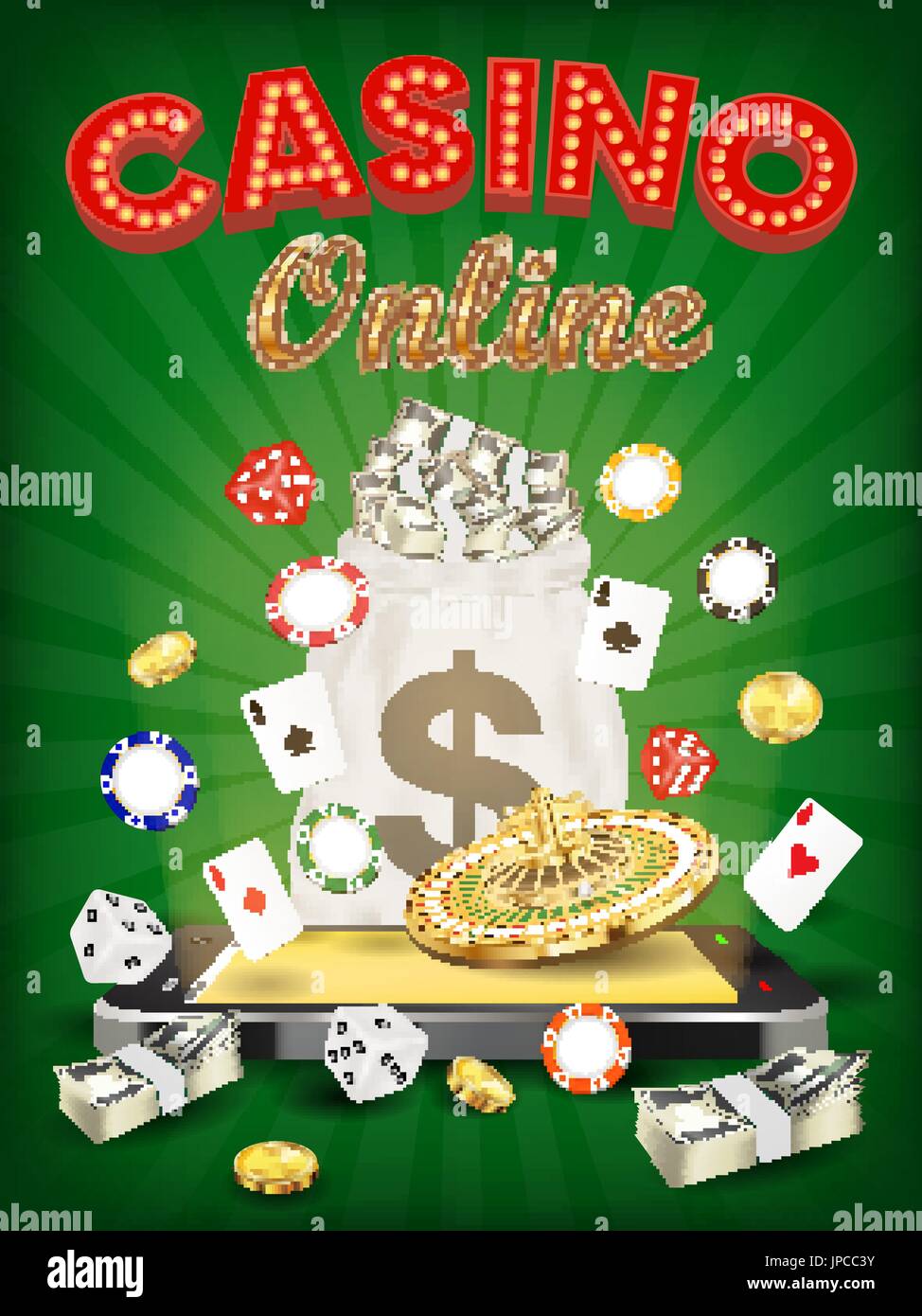 Casino gaming chips playing cards Stock Vector Images - Alamy