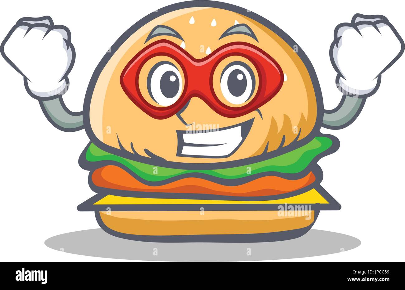 Super hero burger character fast food Stock Vector Image & Art - Alamy