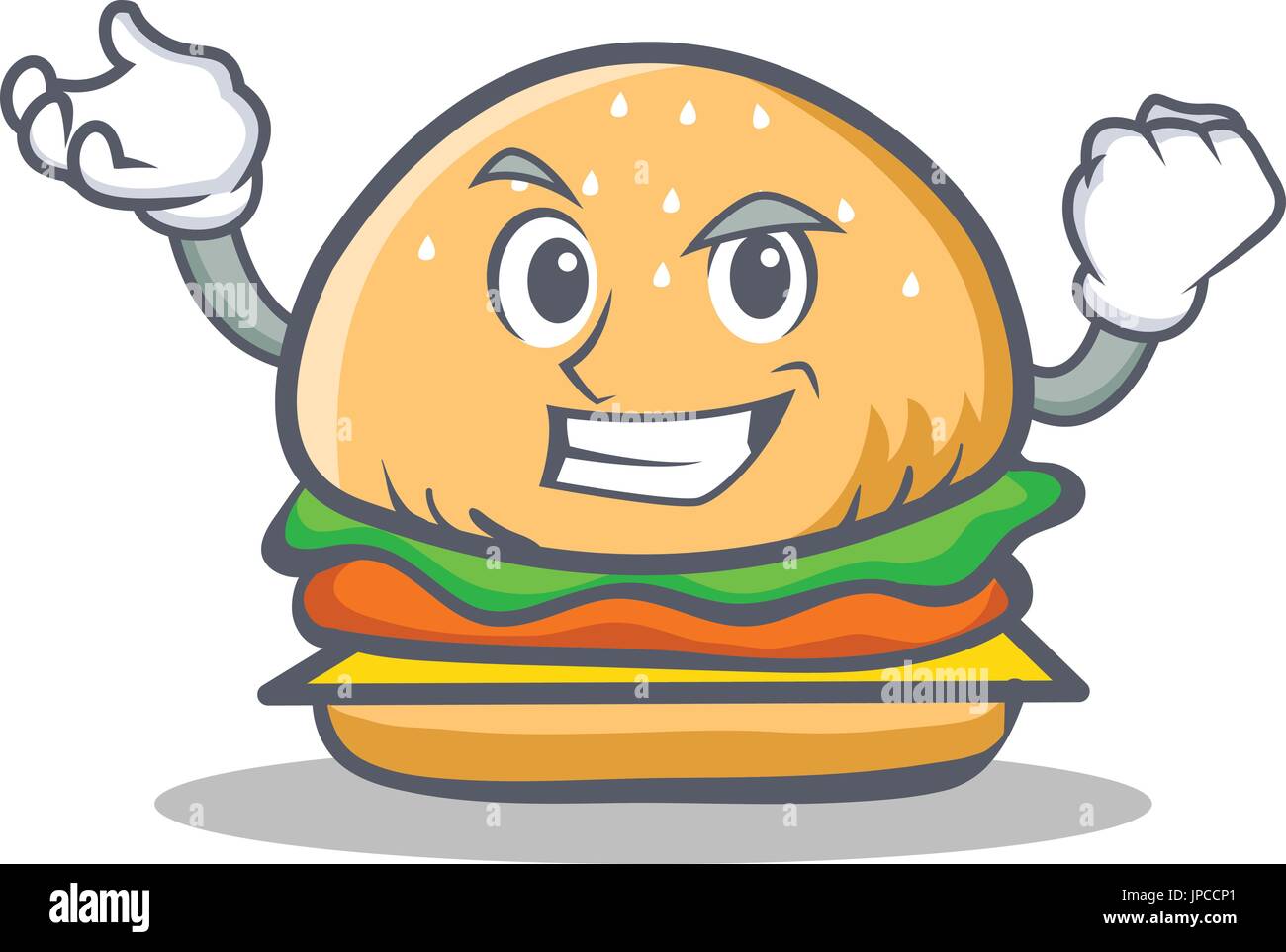 Successful burger character fast food Stock Vector Image & Art - Alamy