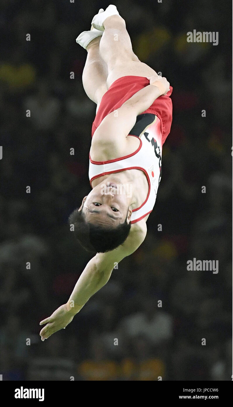 Japanese trampoline gymnast Masaki Ito performs during the men's final ...
