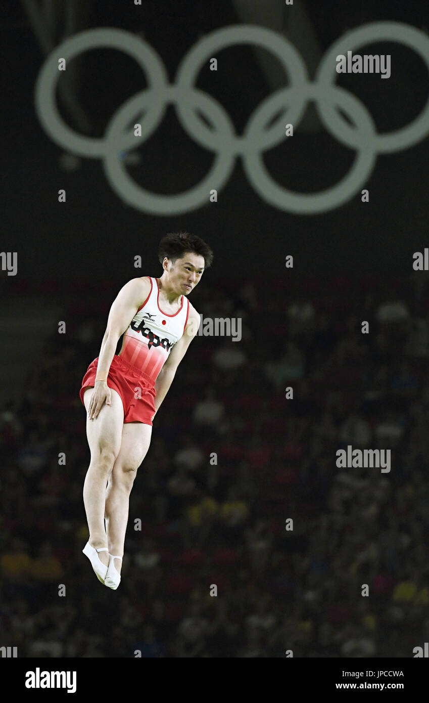 Japanese trampoline gymnast Masaki Ito performs during the men's final ...