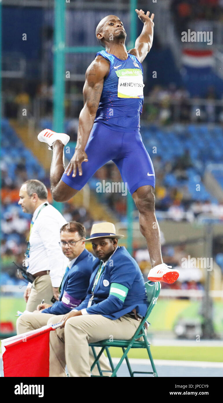 Jeff Henderson of the United States competes in the men's long jump ...