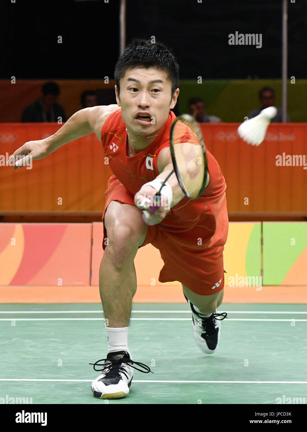 Japan's Sho Sasaki plays against Britain's Rajiv Ouseph during a ...