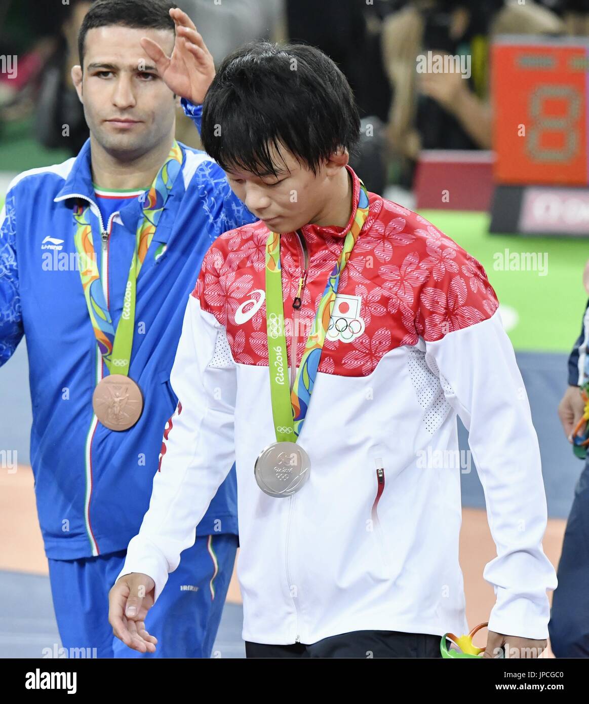 The men's 57-kilogram freestyle wrestling silver medalist Rei Higuchi ...