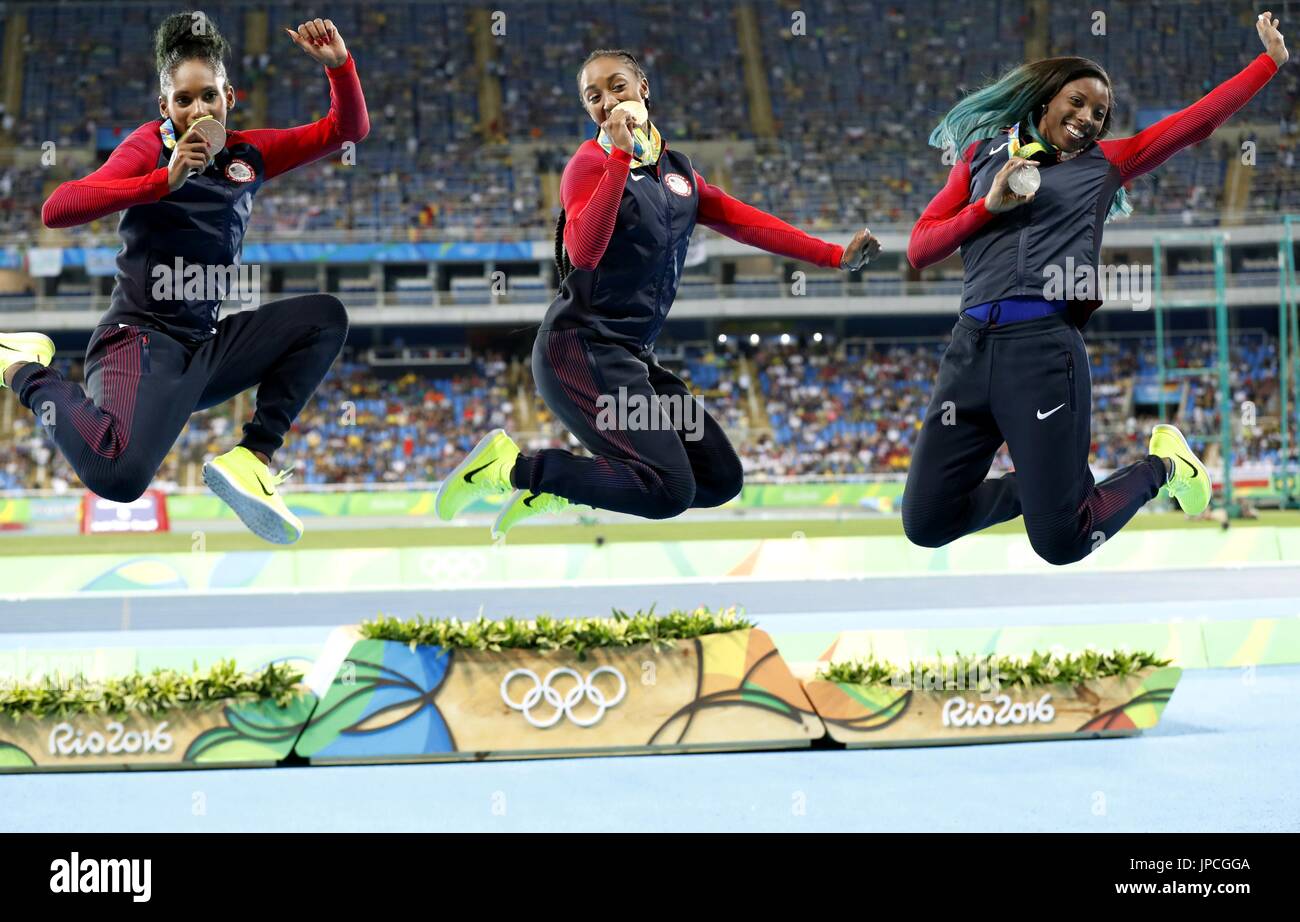 American athletes who won the gold, silver and bronze medals in the ...