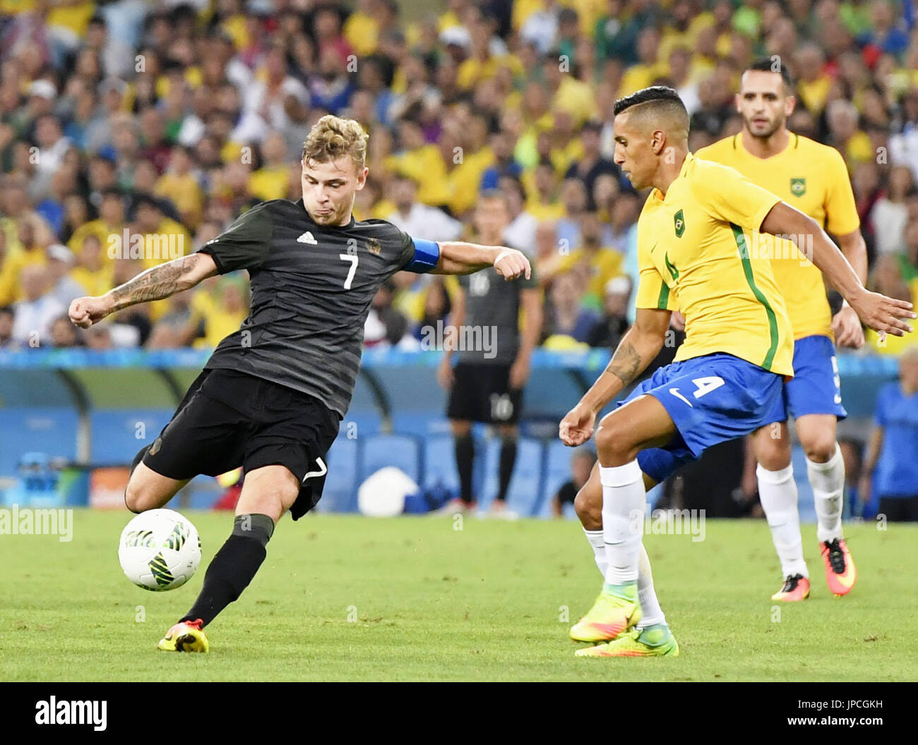 Germany's Maximilian Meyer (7) shoots the ball in the second half of ...